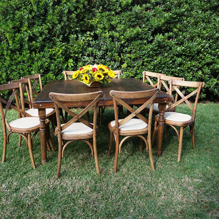 Silla Cross Back (Madera pino) - Celebra Rent